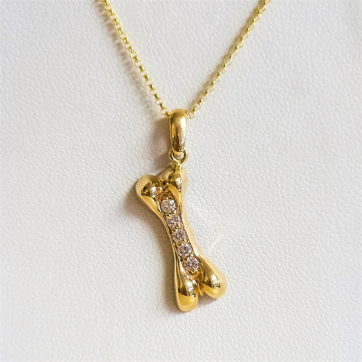 Custom 14ky Diamond Dog Bone Pendant – Jonathan's Jewelers