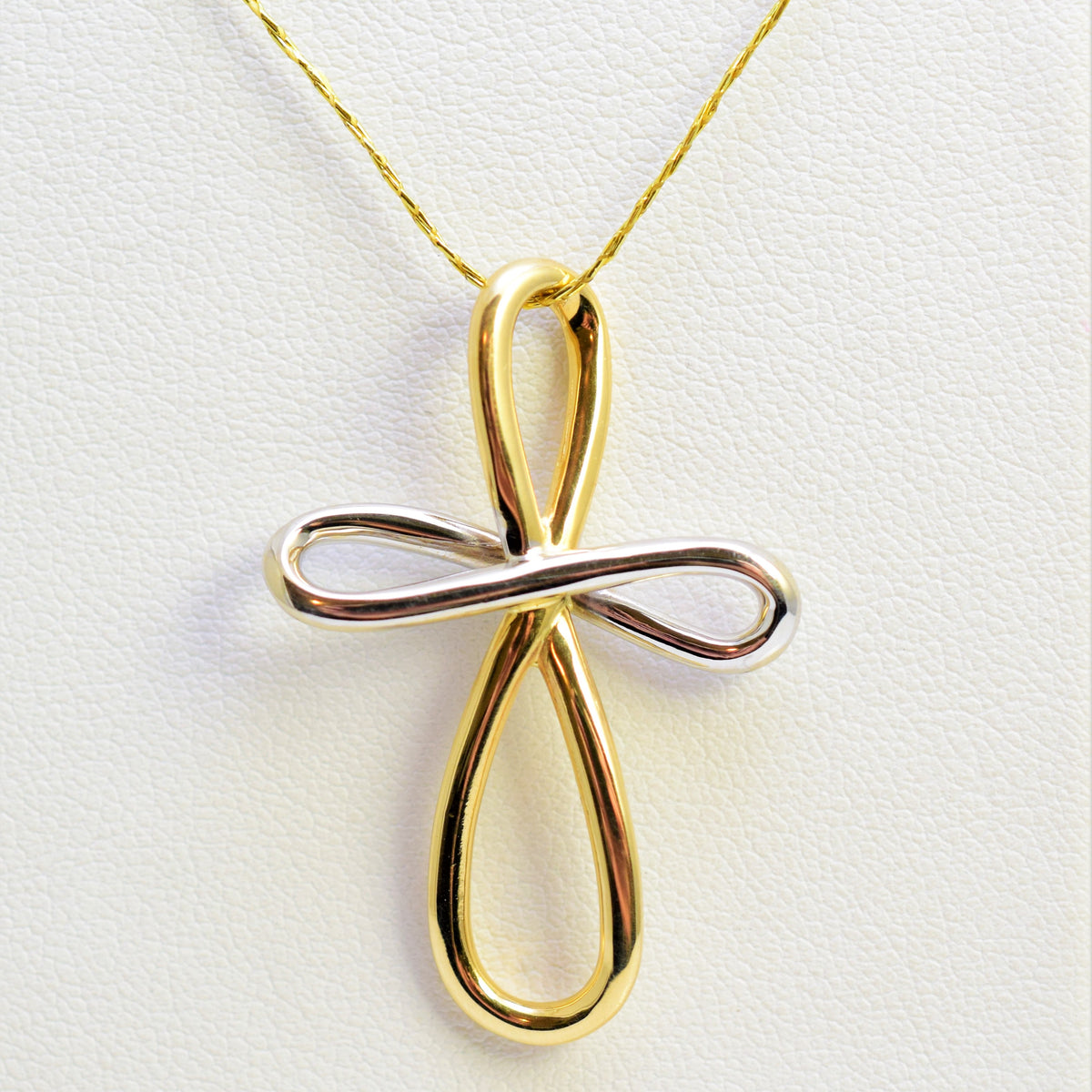 14k Two-Tone Cross – Jonathan's Jewelers