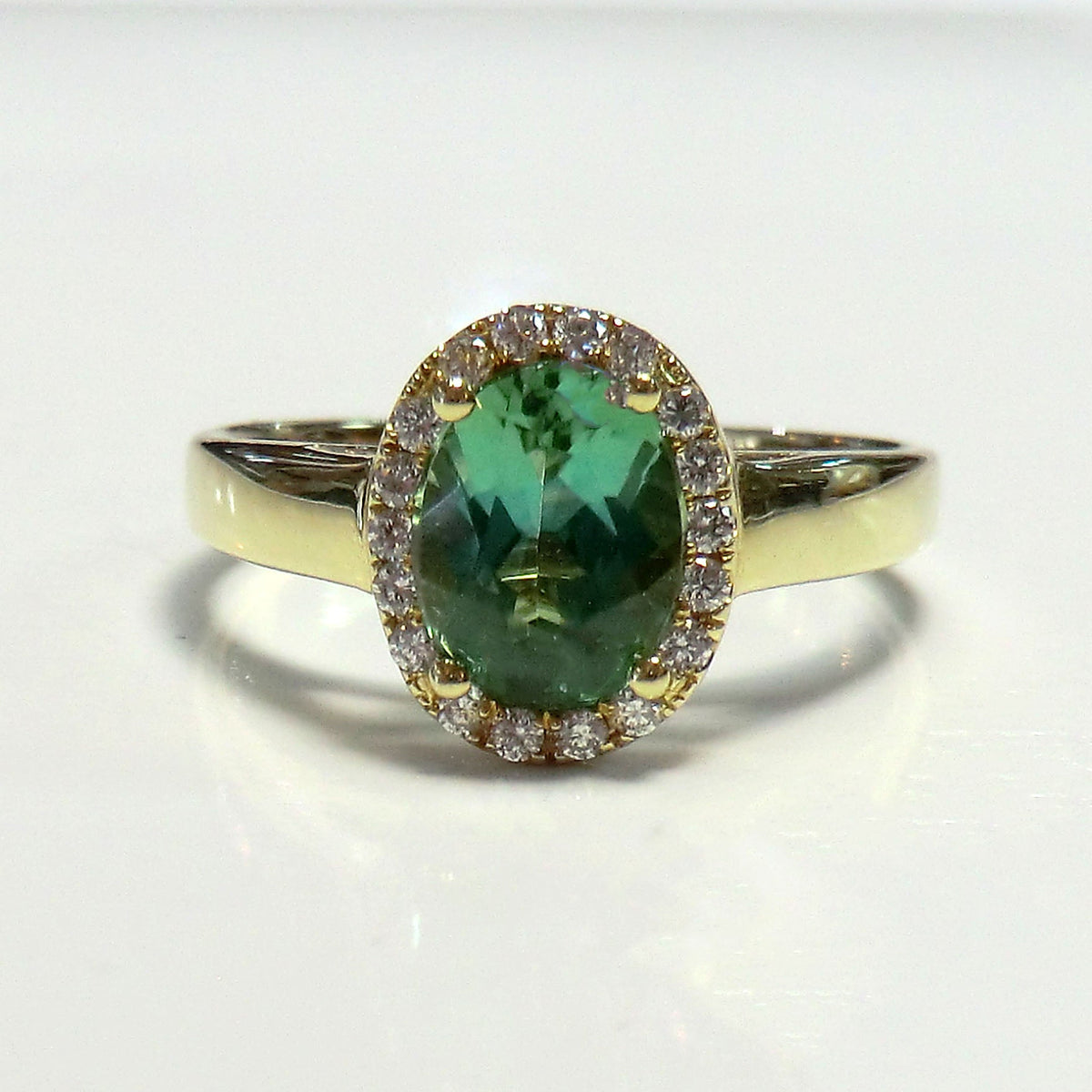 18k yellow green tourmaline and diamond ring – Jonathan's Jewelers